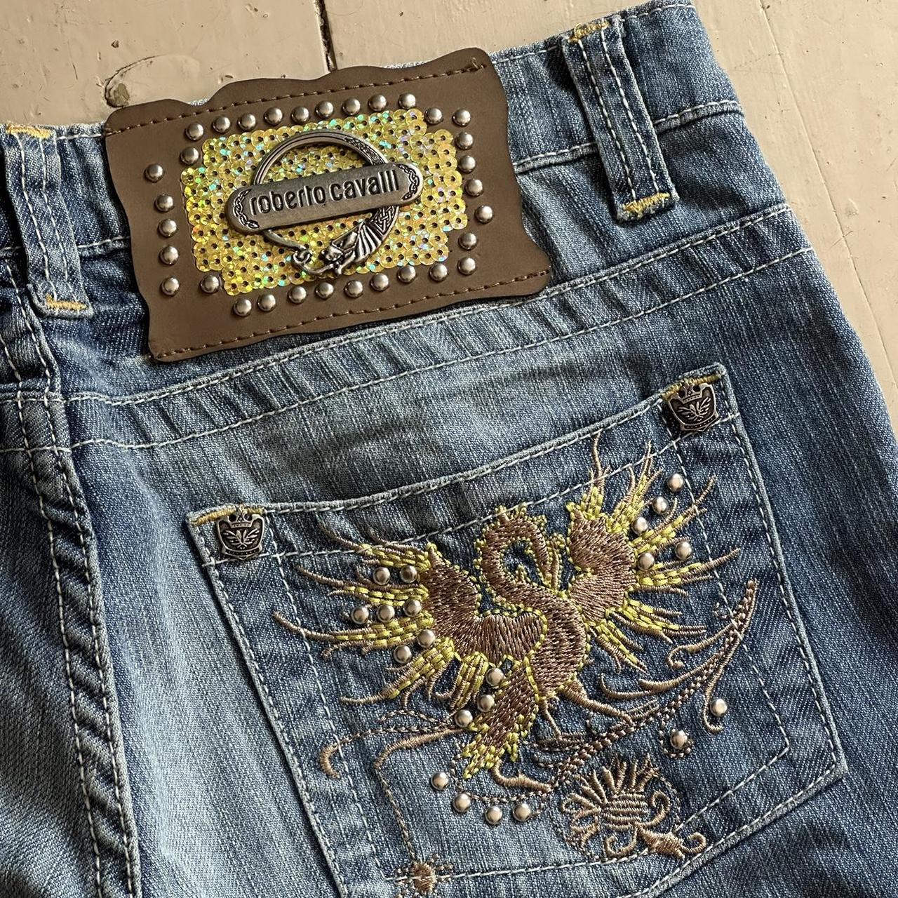 Vintage Roberto cavalli jeans embellished... - Depop