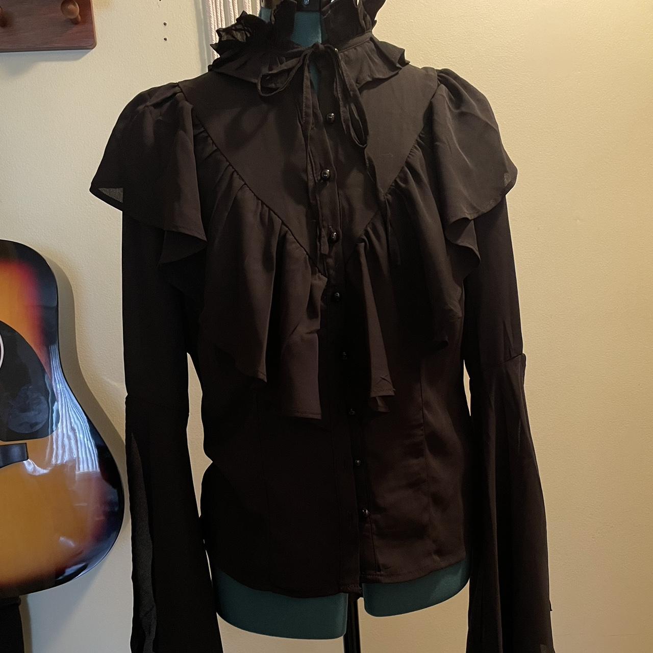 Killstar Moon shrine ruffled blouse size medium New... - Depop