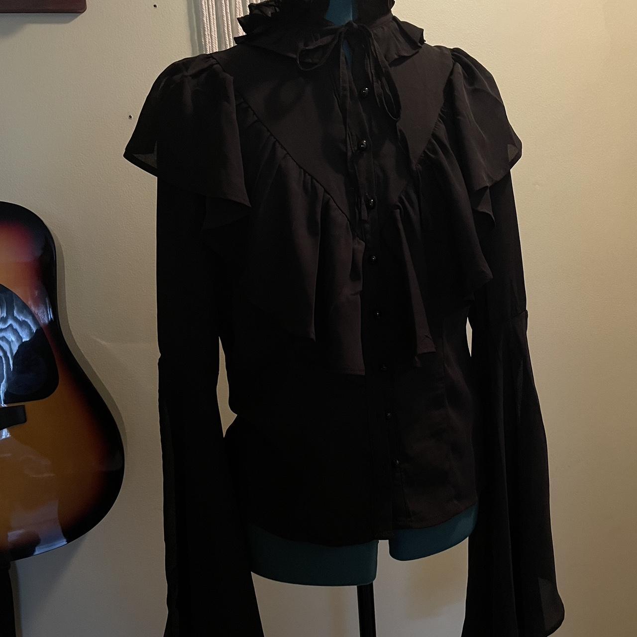 Killstar Moon shrine ruffled blouse size medium New... - Depop