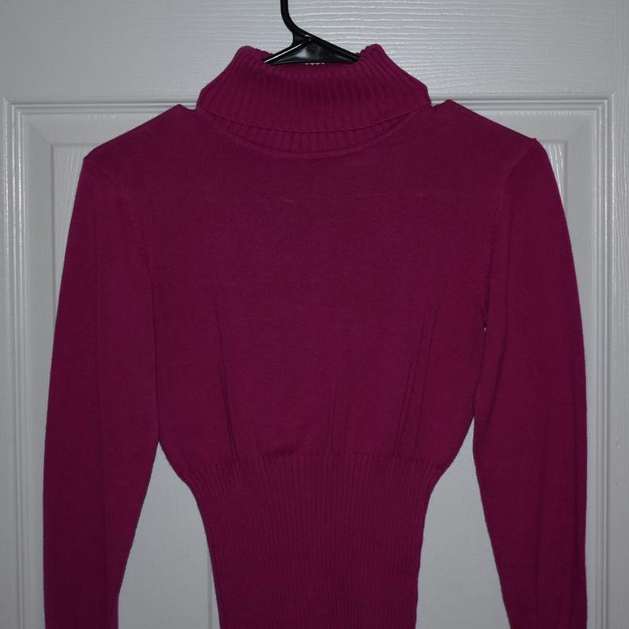 fuchsia pink turtleneck sweater - Depop