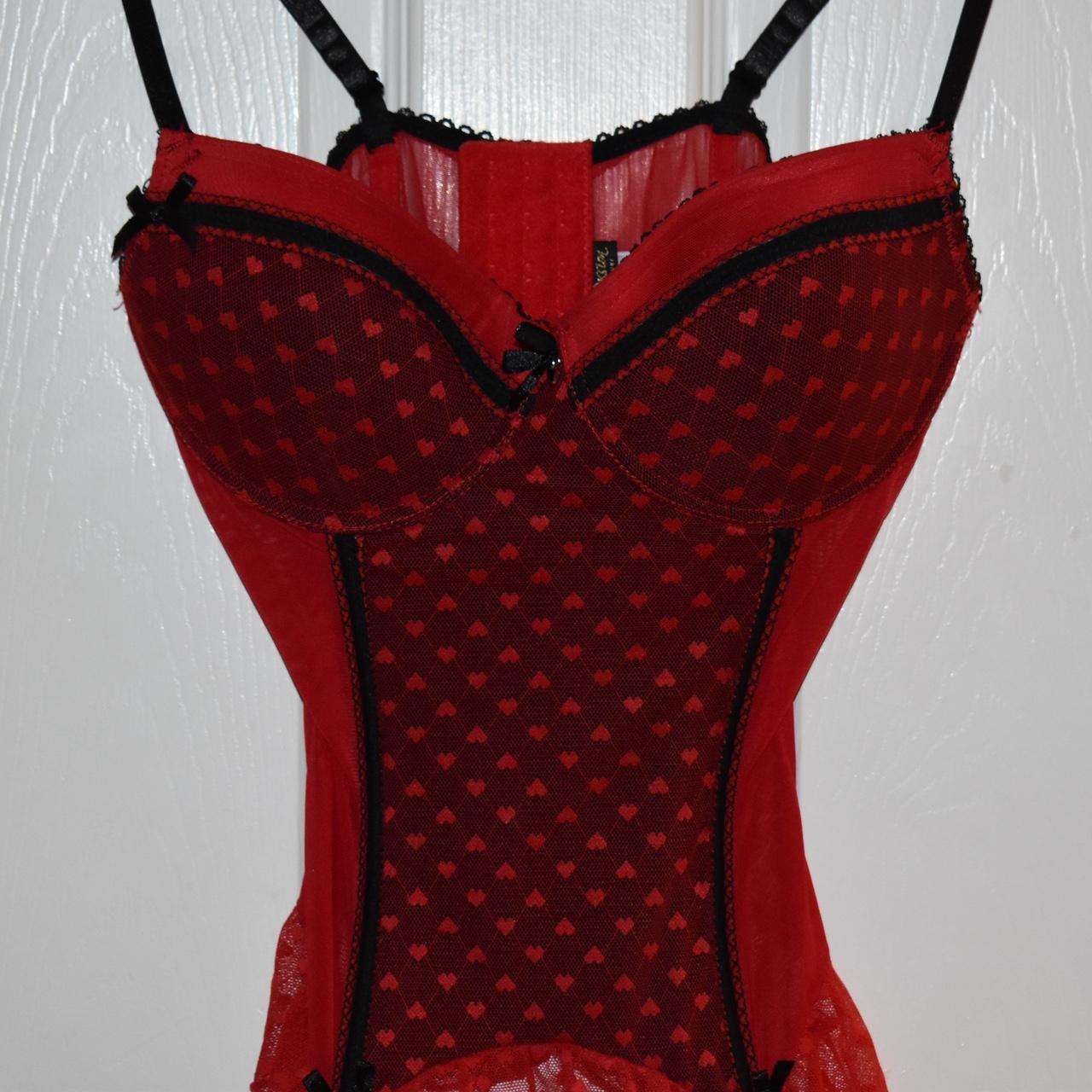 red and black y2k hearts corset size large - Depop