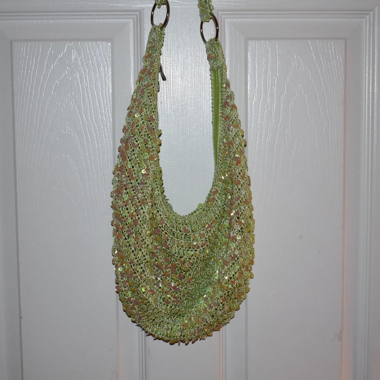 light green y2k sequin shoulder bag - Depop