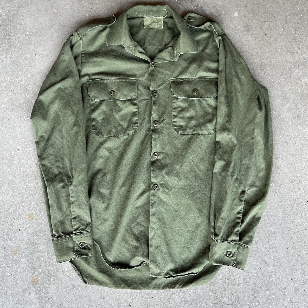 Vintage 1987 Army Fatigues Flannel Shirt Great... - Depop