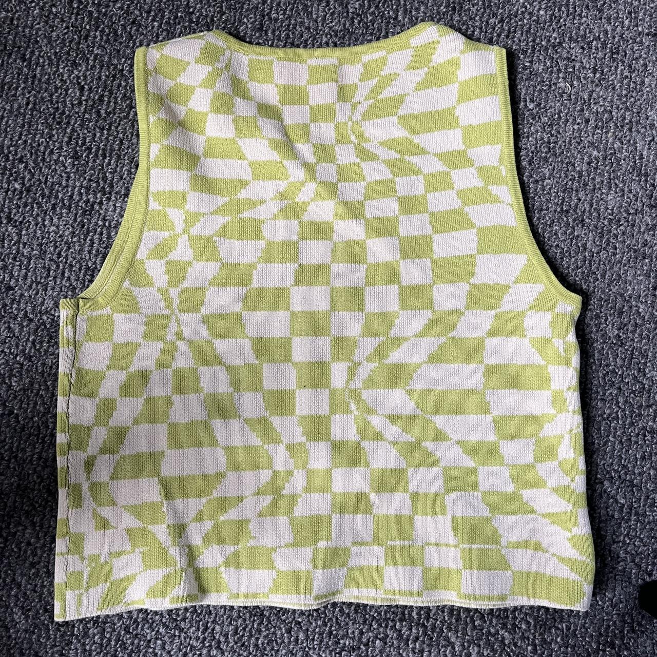 Checkered green and off white singlet. Size medium.... - Depop