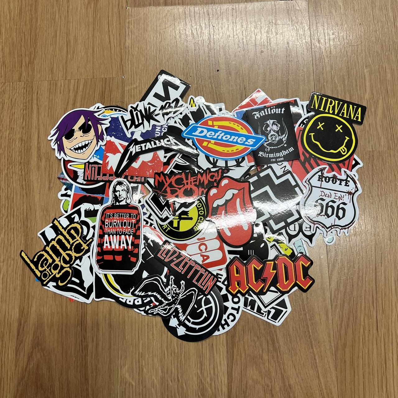 VINYL STICKERS MYSTERY PACK 6 RANDOM ROCK/ALT/METAL... - Depop