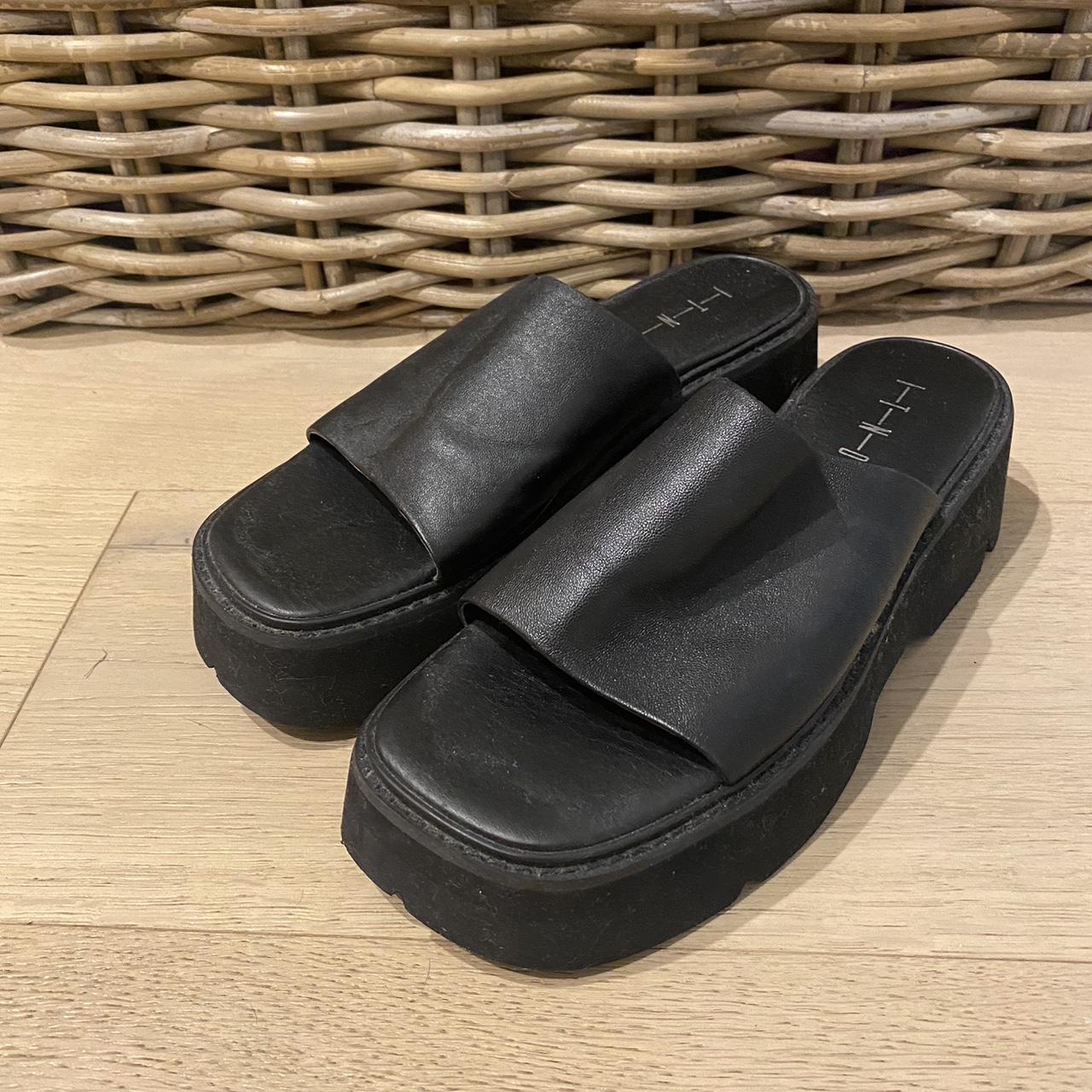 ITNO Platform Leather Slides Size: 8US, 6UK,... - Depop