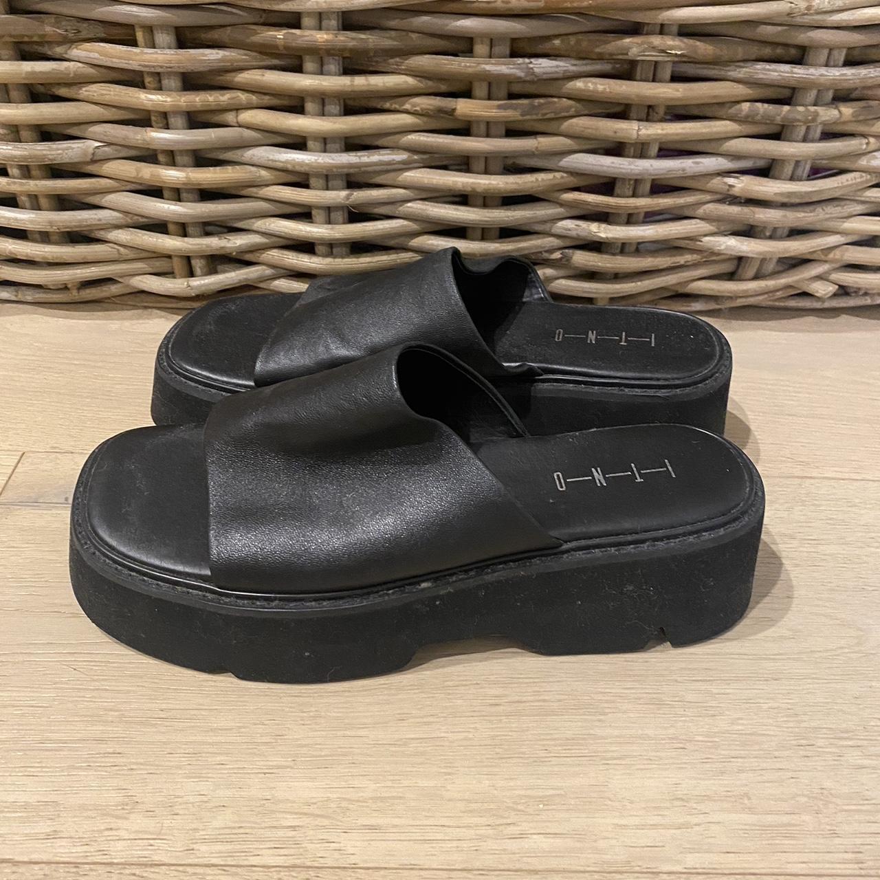 ITNO Platform Leather Slides Size: 8US, 6UK,... - Depop