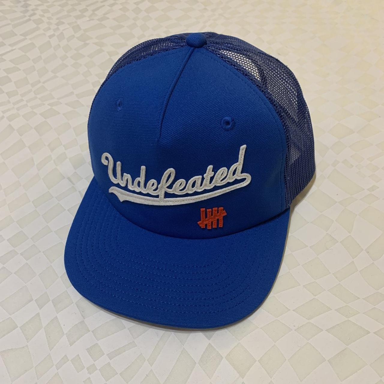Undefeated Men's Blue and White Hat | Depop
