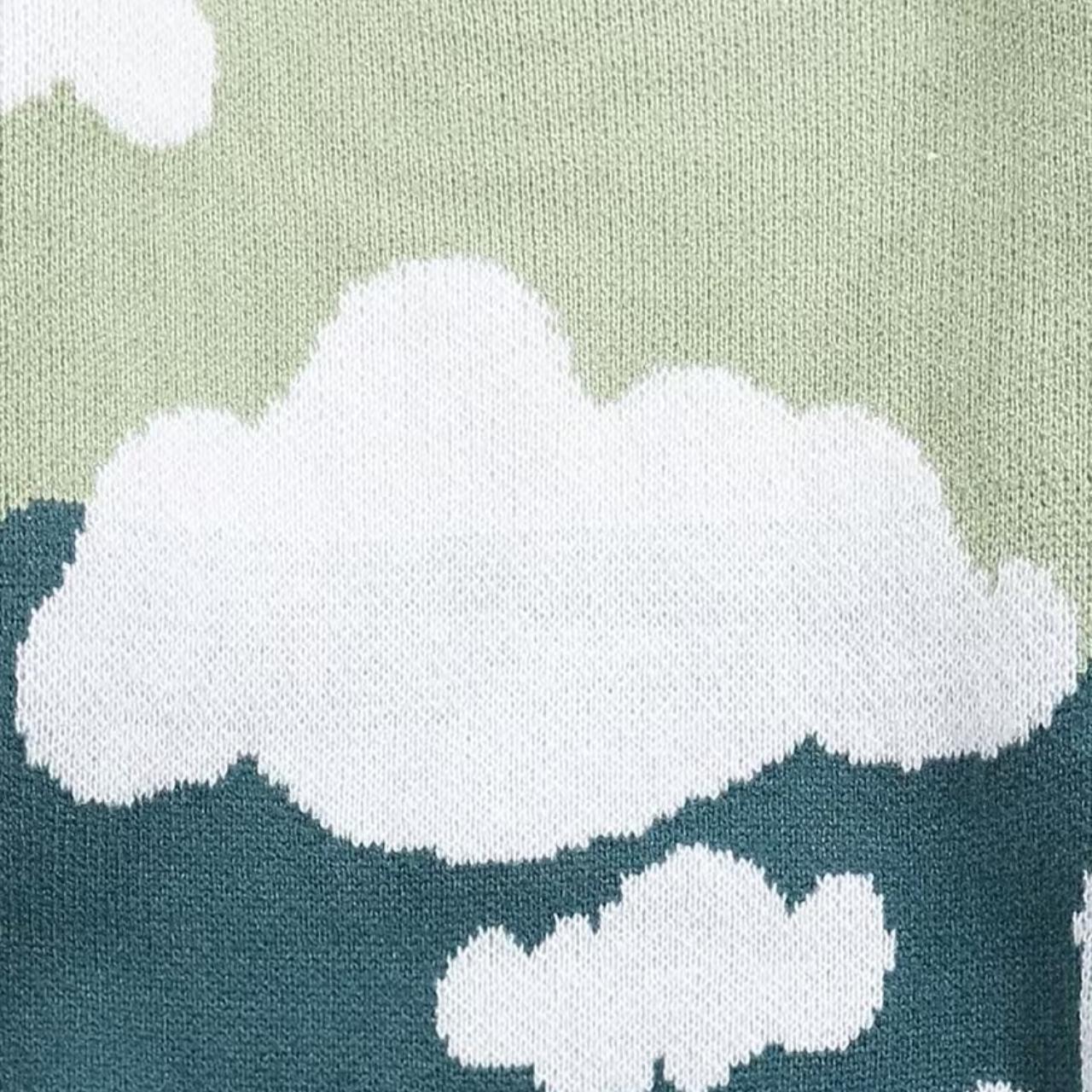 Clouds sweater sky print jumper retro landscape top... - Depop