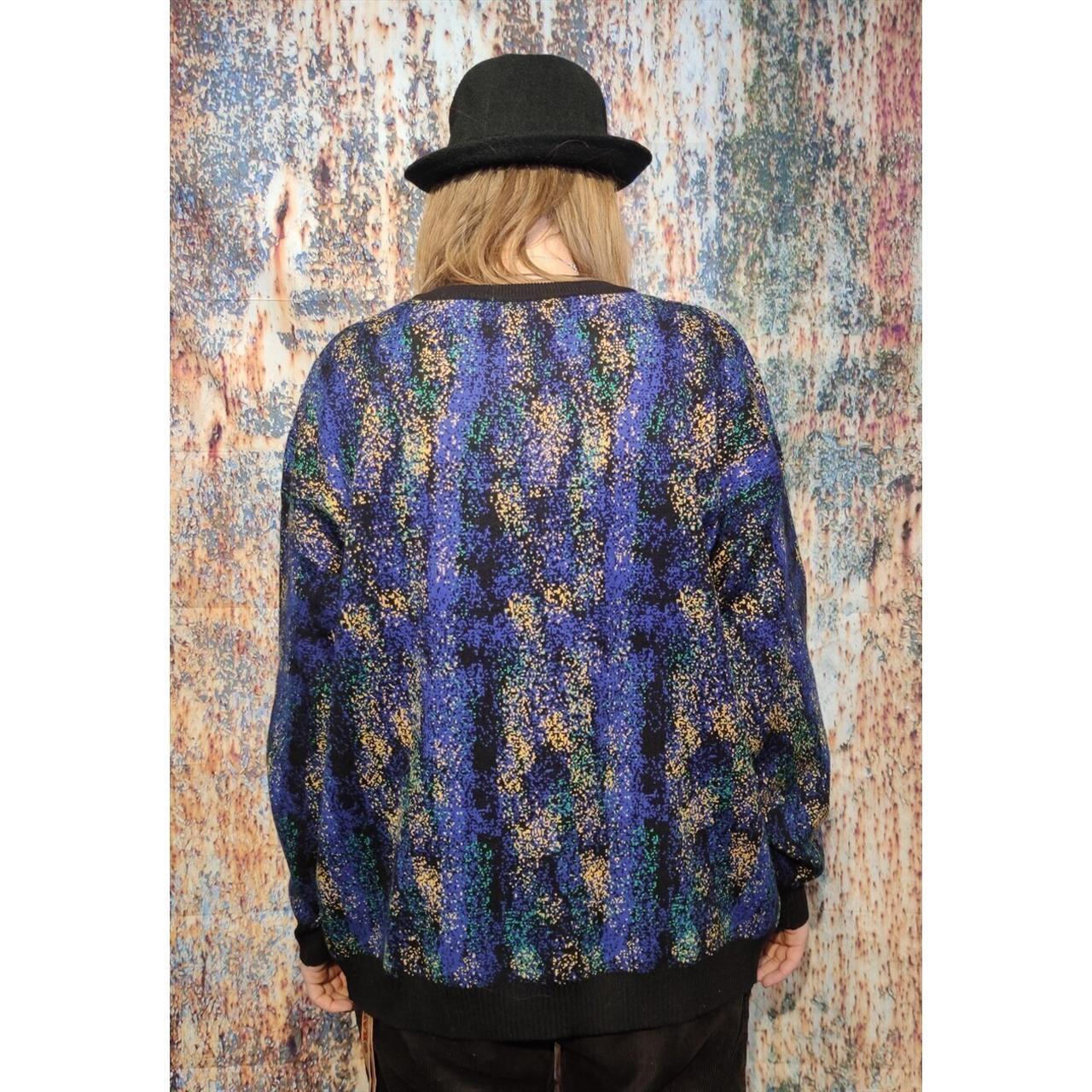 Paint splatter sweater y2k tie-dye jumper in blue... - Depop