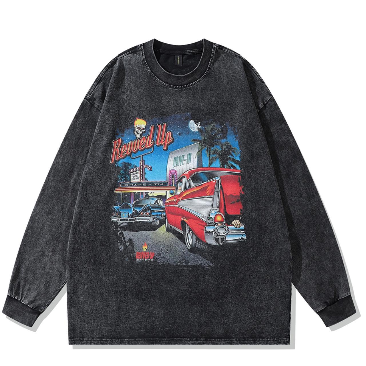 Car t-shirt Y2K racer long tee retro automobile top... - Depop