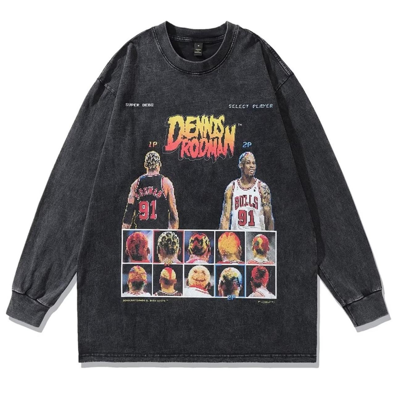 Dennis Rodman t-shirt basketball player long sleeve... - Depop