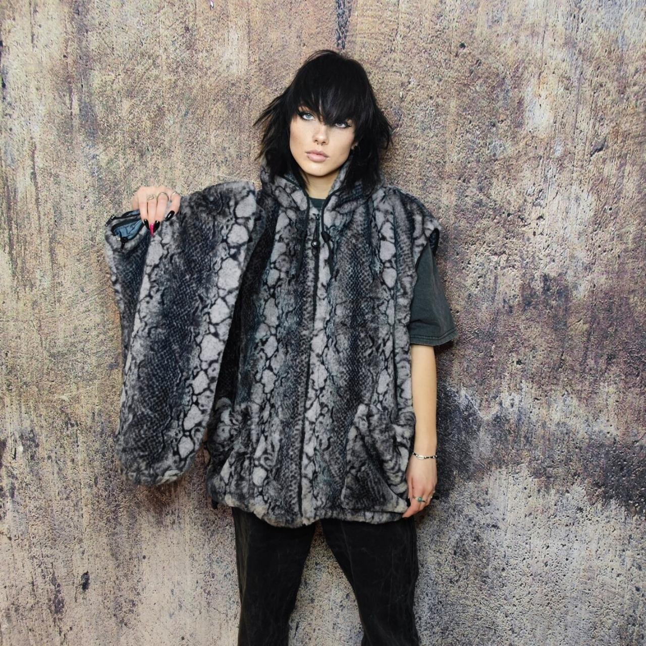 Luxury snake jacket faux fur python print bomber... - Depop