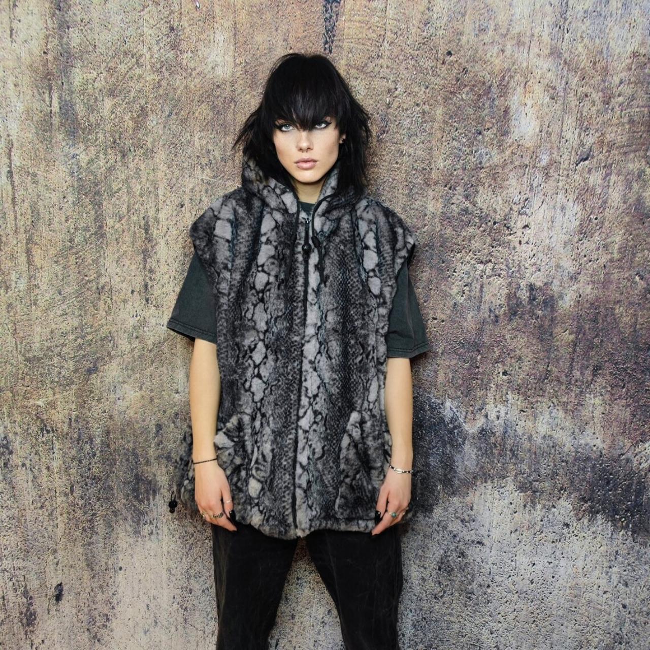 Luxury snake jacket faux fur python print bomber... - Depop