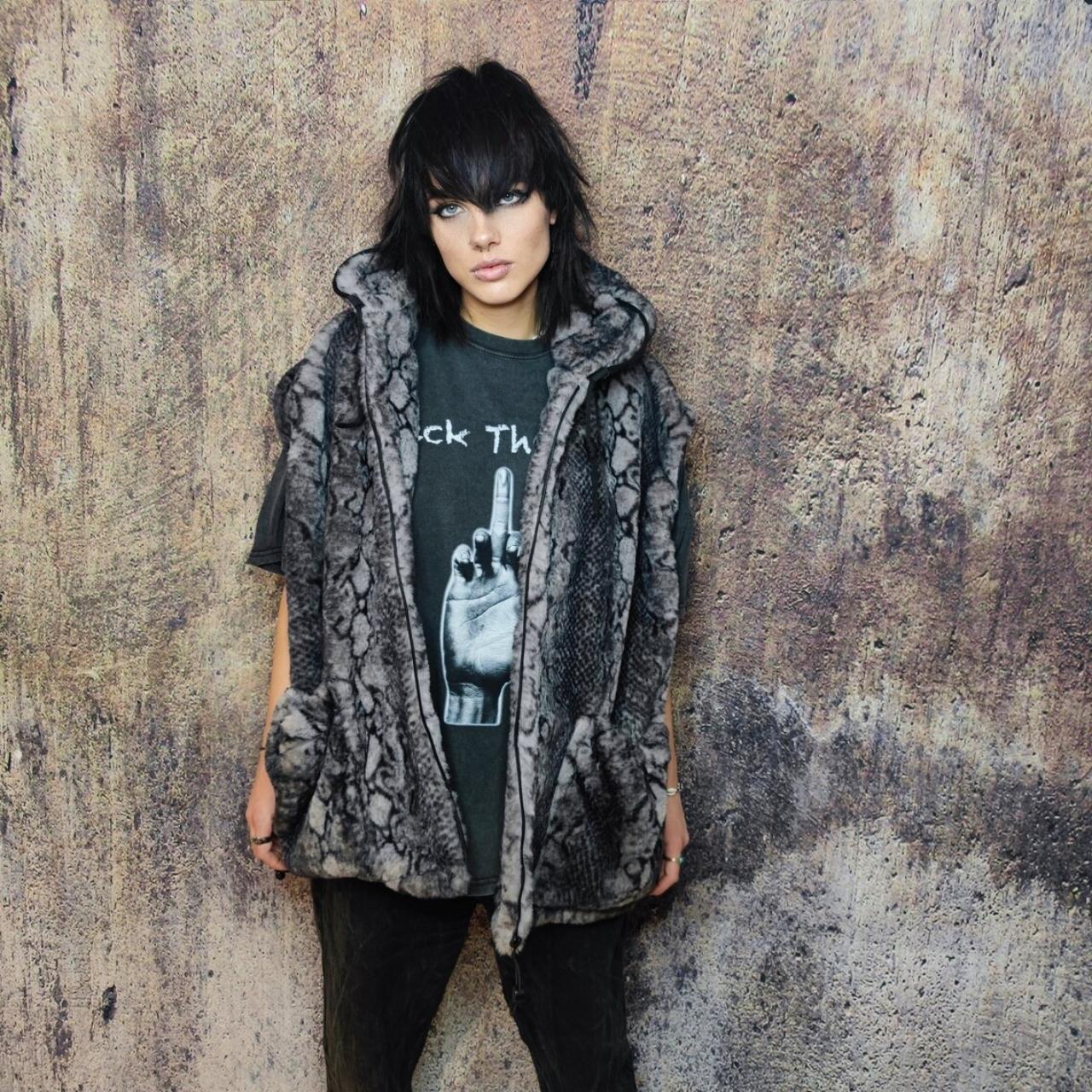 Luxury snake jacket faux fur python print bomber... - Depop