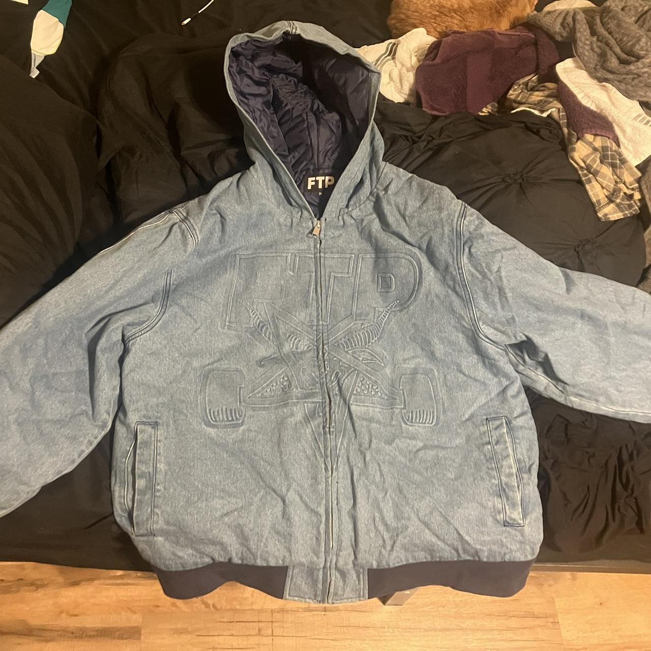 FTP x Thrasher denim zip up Deadstock basically 2XL - Depop