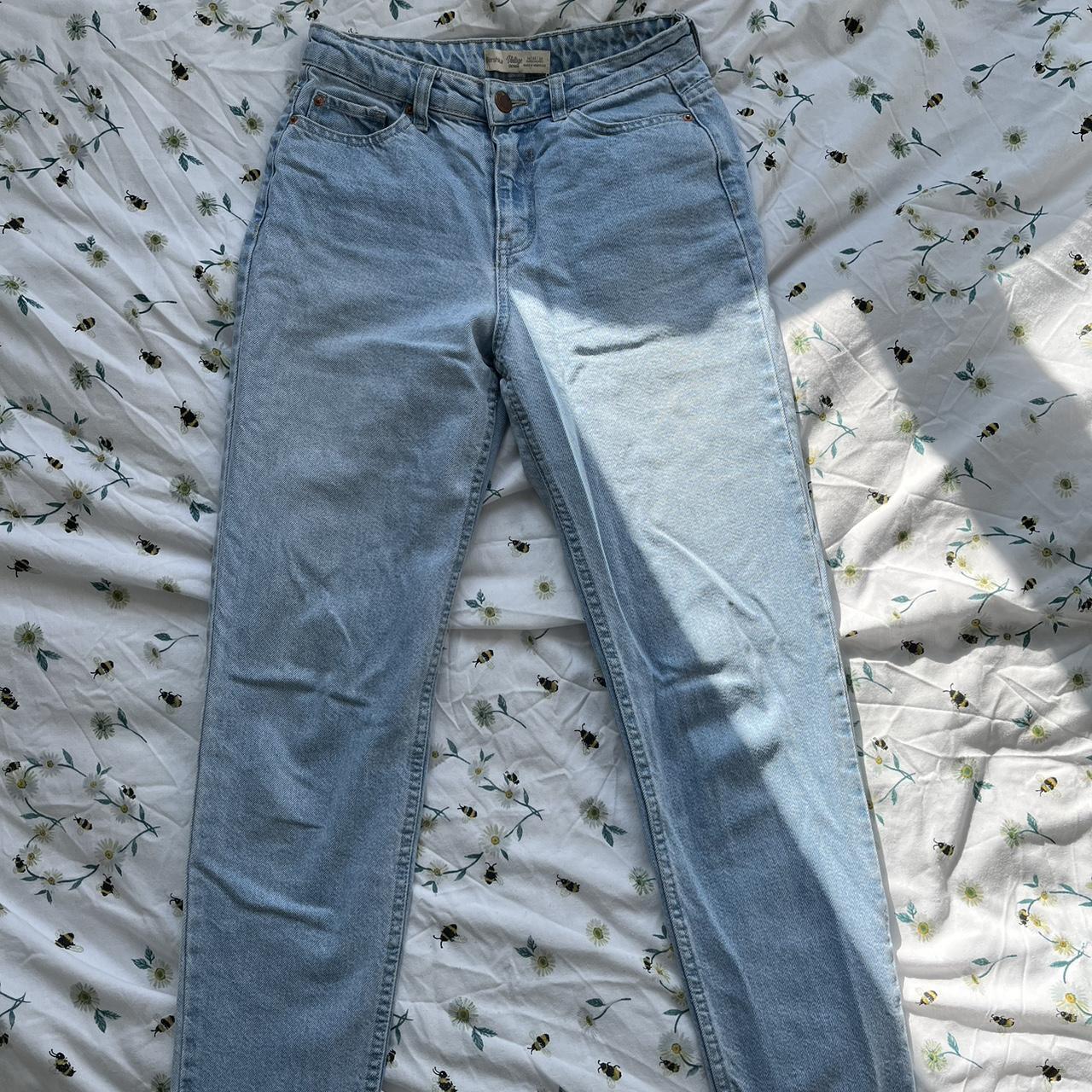 Bershka denim mom jeans. High waisted, worn a few... - Depop