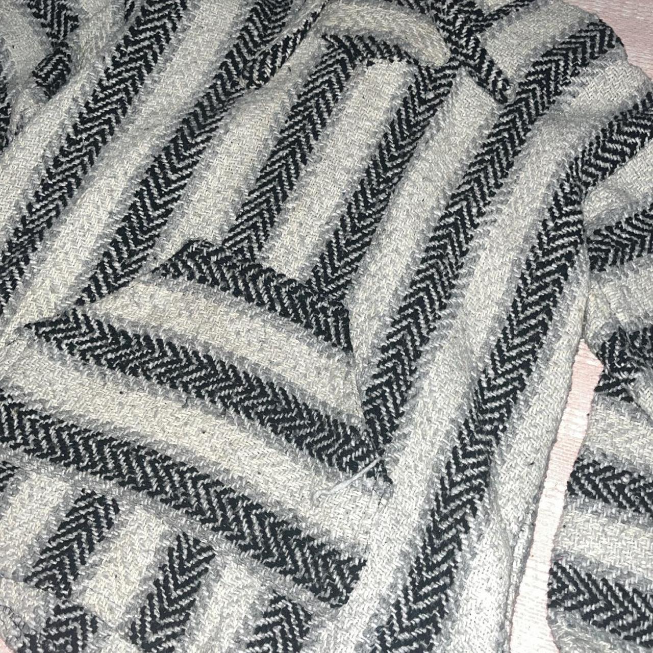 Small black and white drug rug hoodie #y2k #hippie... - Depop