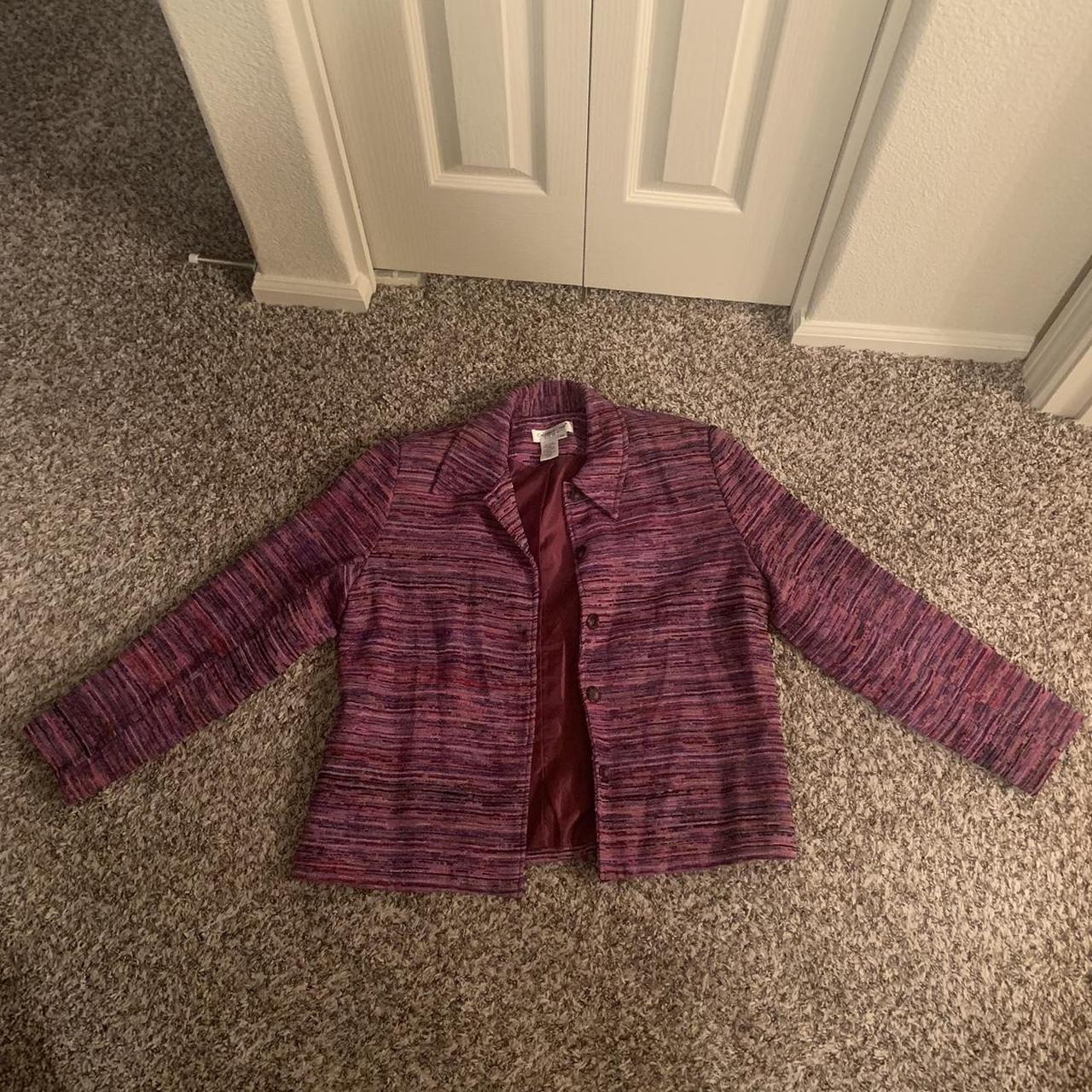 Funky pink button-up jacket - size: petite medium - Depop