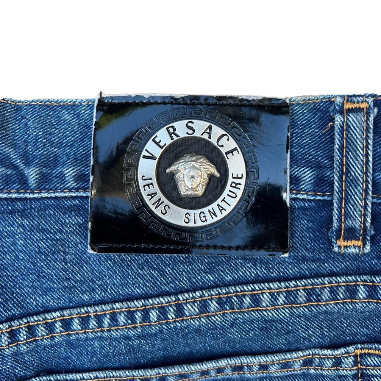 Versace Jeans Couture Women's Blue and Black Jeans | Depop