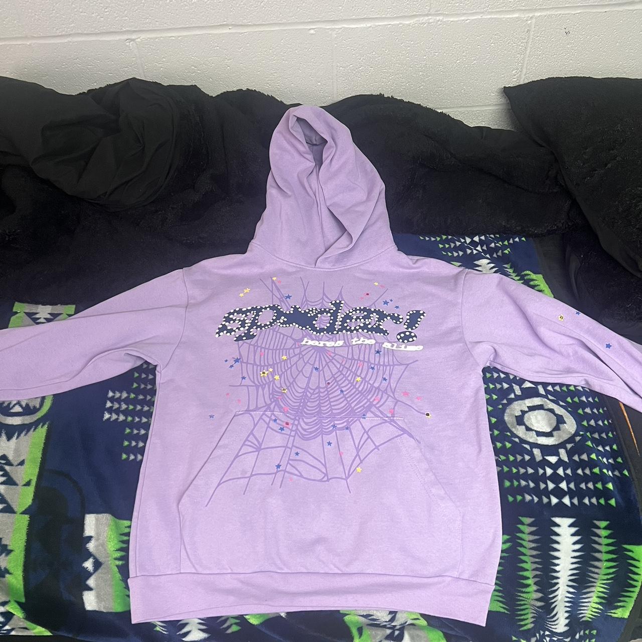 Sp5der açaí hoodie size M - Depop
