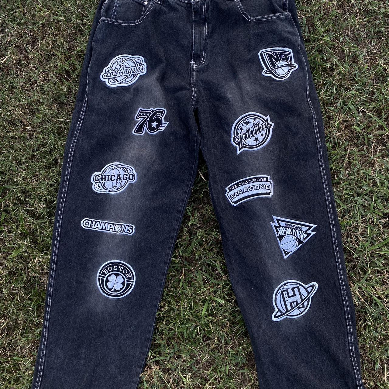 Vintage NBA Patch Logo Baggy Jeans. Brand Function &... - Depop