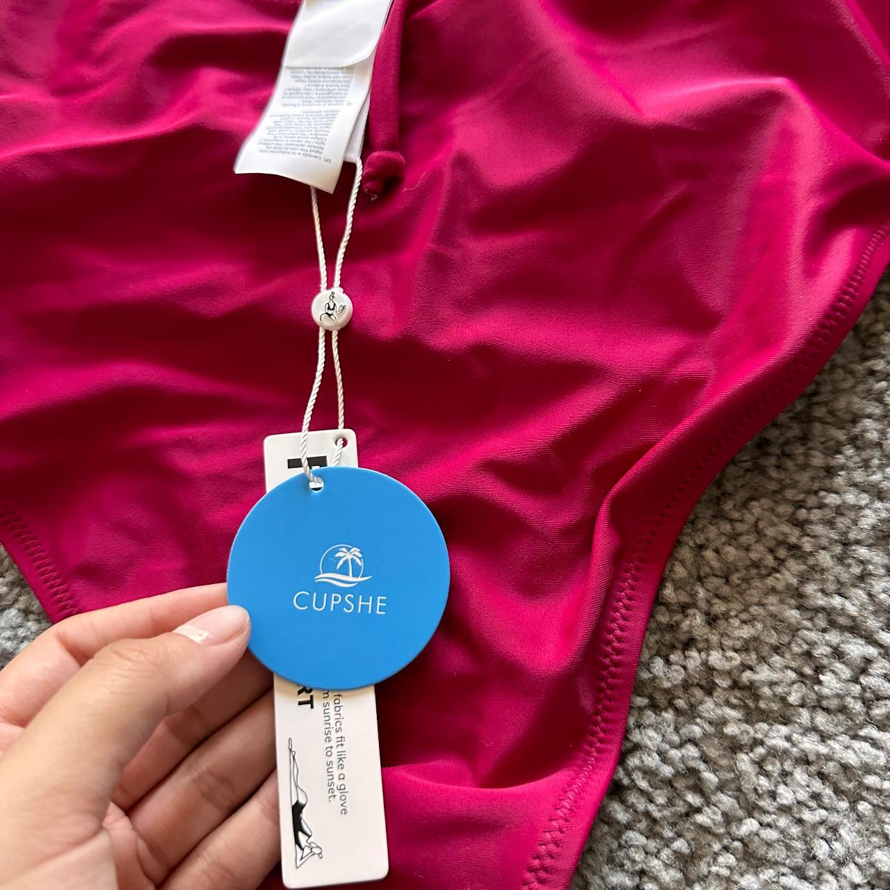 Red/maroon one piece swimsuit from cupshe size... - Depop