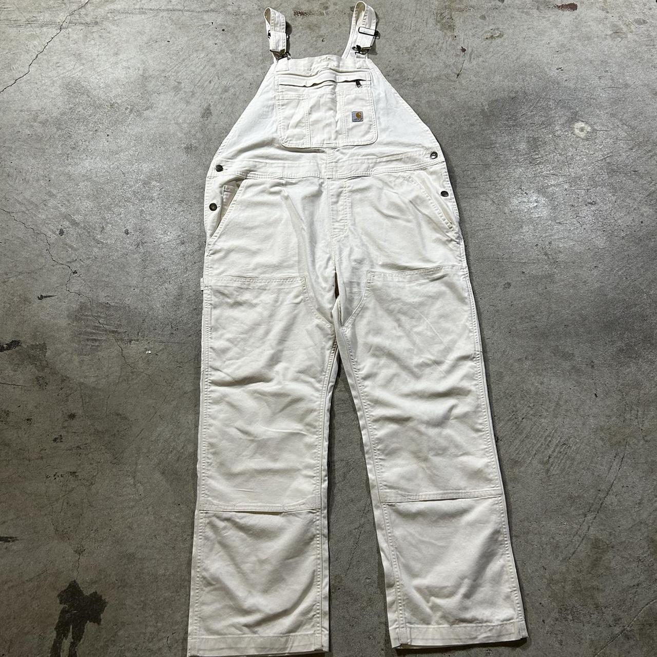 Women’s White Carhartt Overalls Brand new with tags - Depop