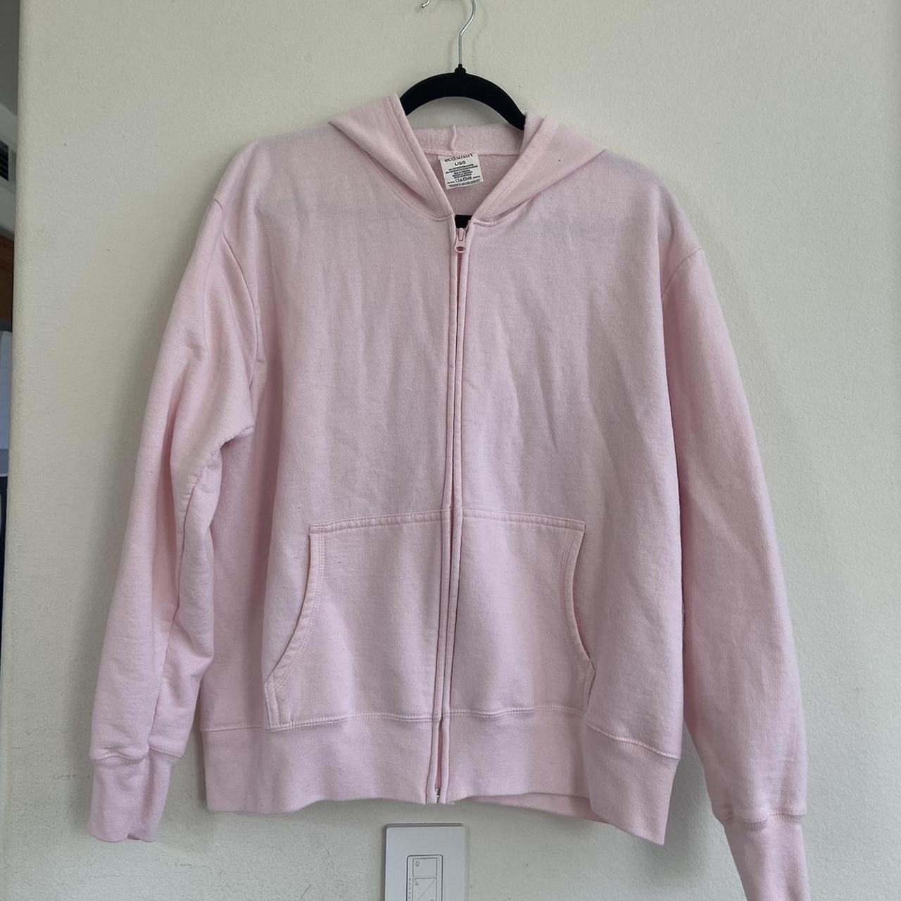Hanes ecosmart pink jacket with hoodie a perfect... - Depop