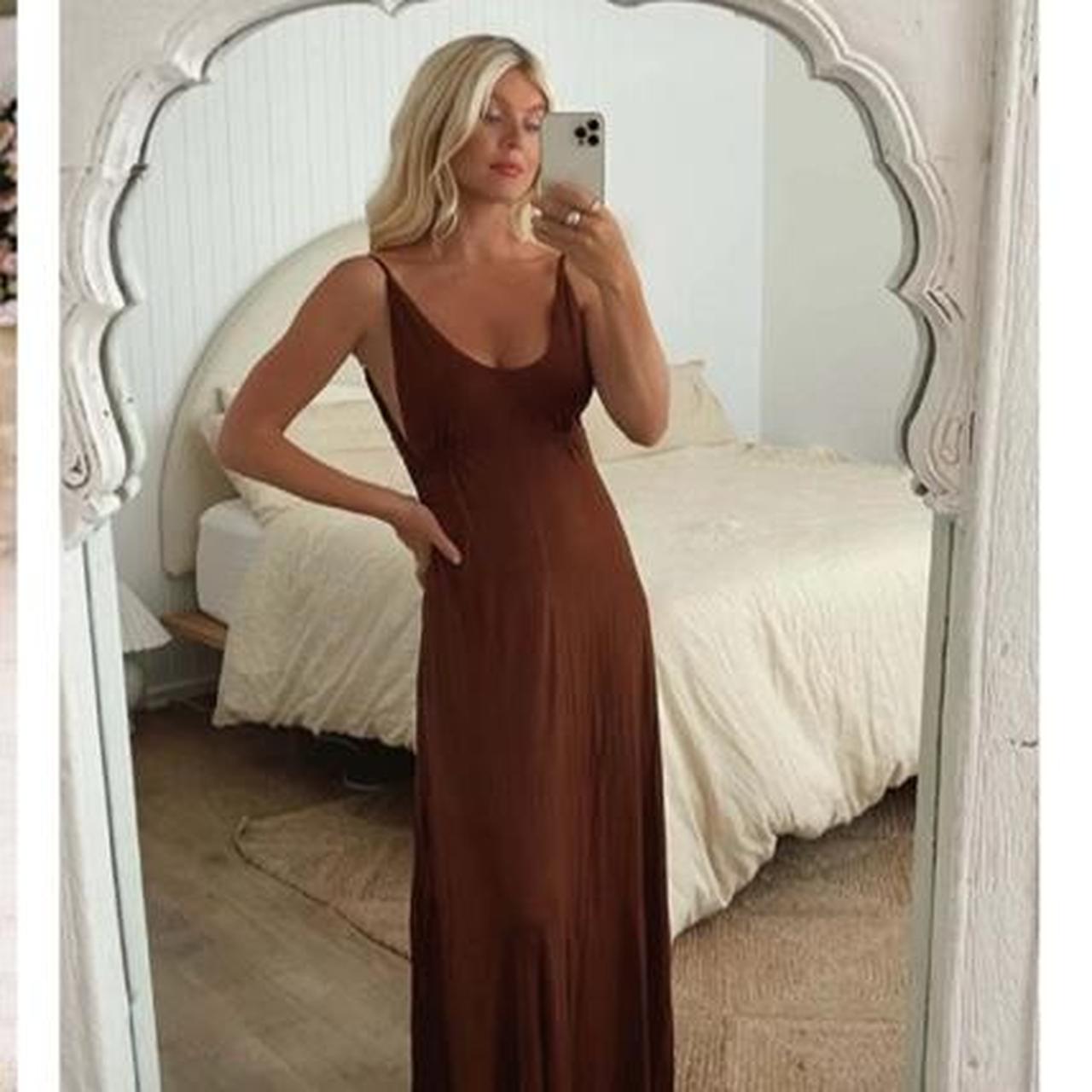 TURQUOISE LANE brown maxi dress BNWT - Depop