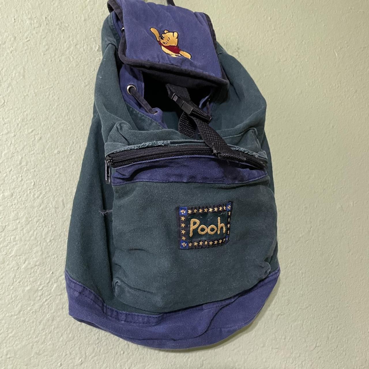 Vintage Winnie the Pooh backpack 🎒 green and navy... - Depop