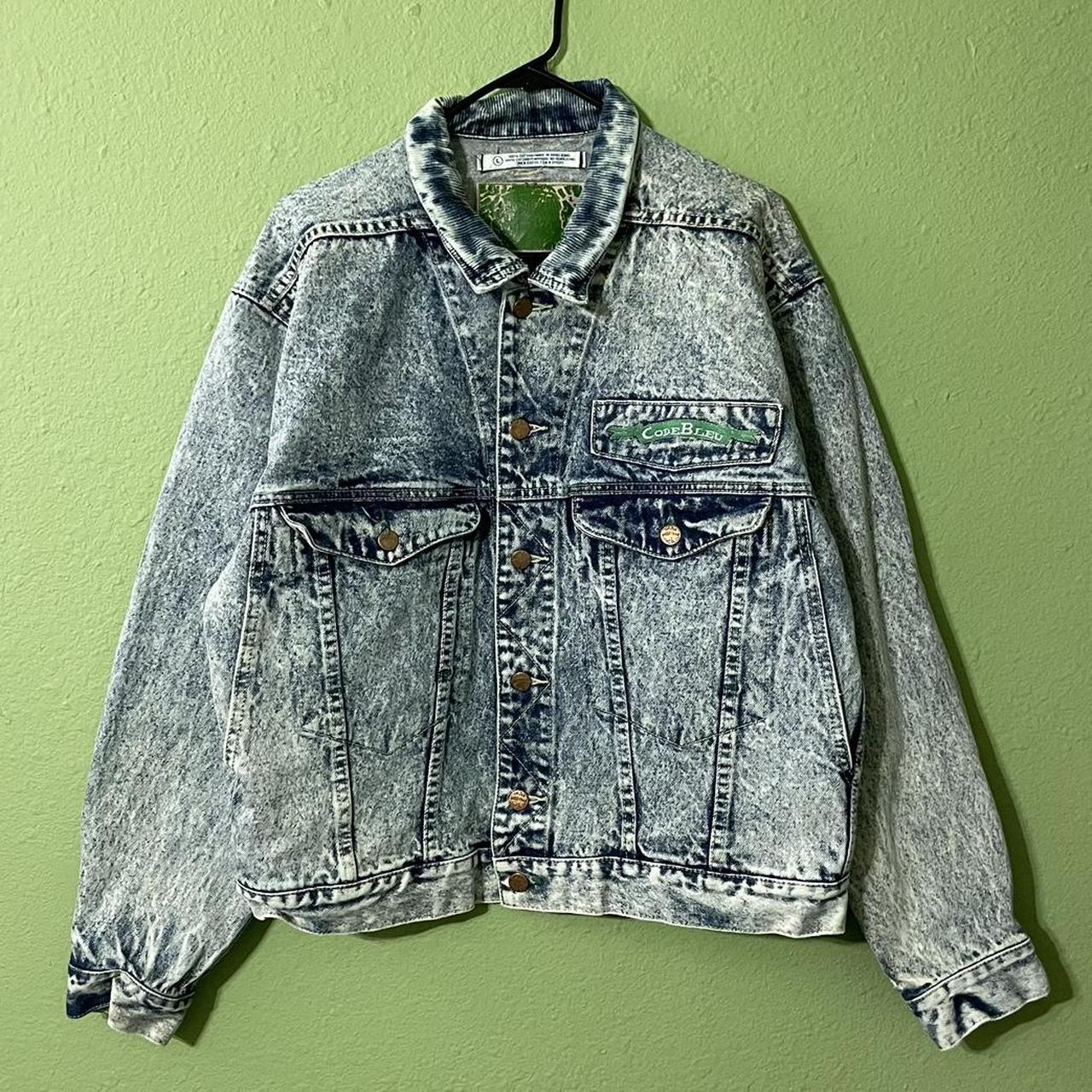 Vintage acid wash denim jacket by Code Bleu from the... - Depop