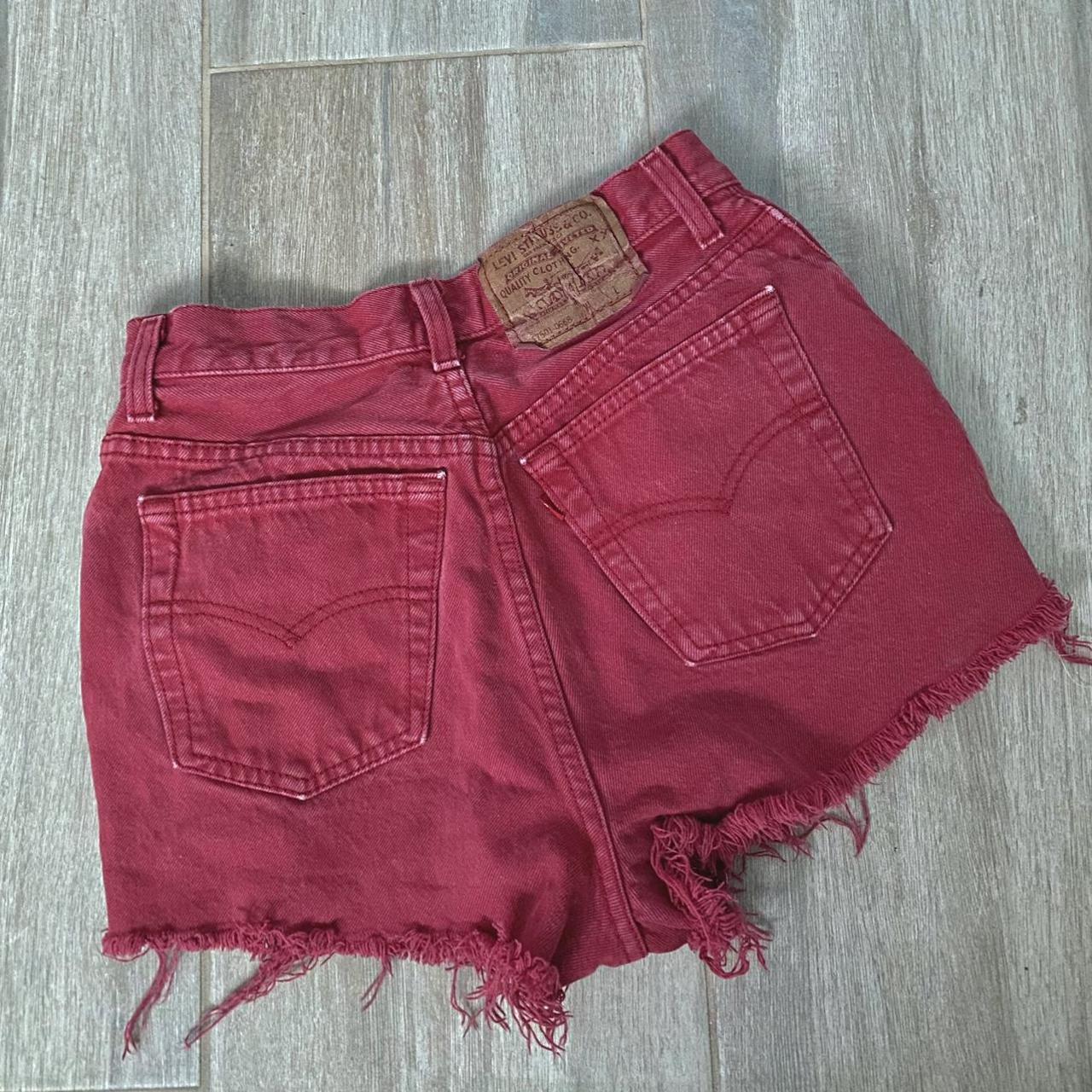 Levi Strauss red jean shorts the cutest shorts... - Depop
