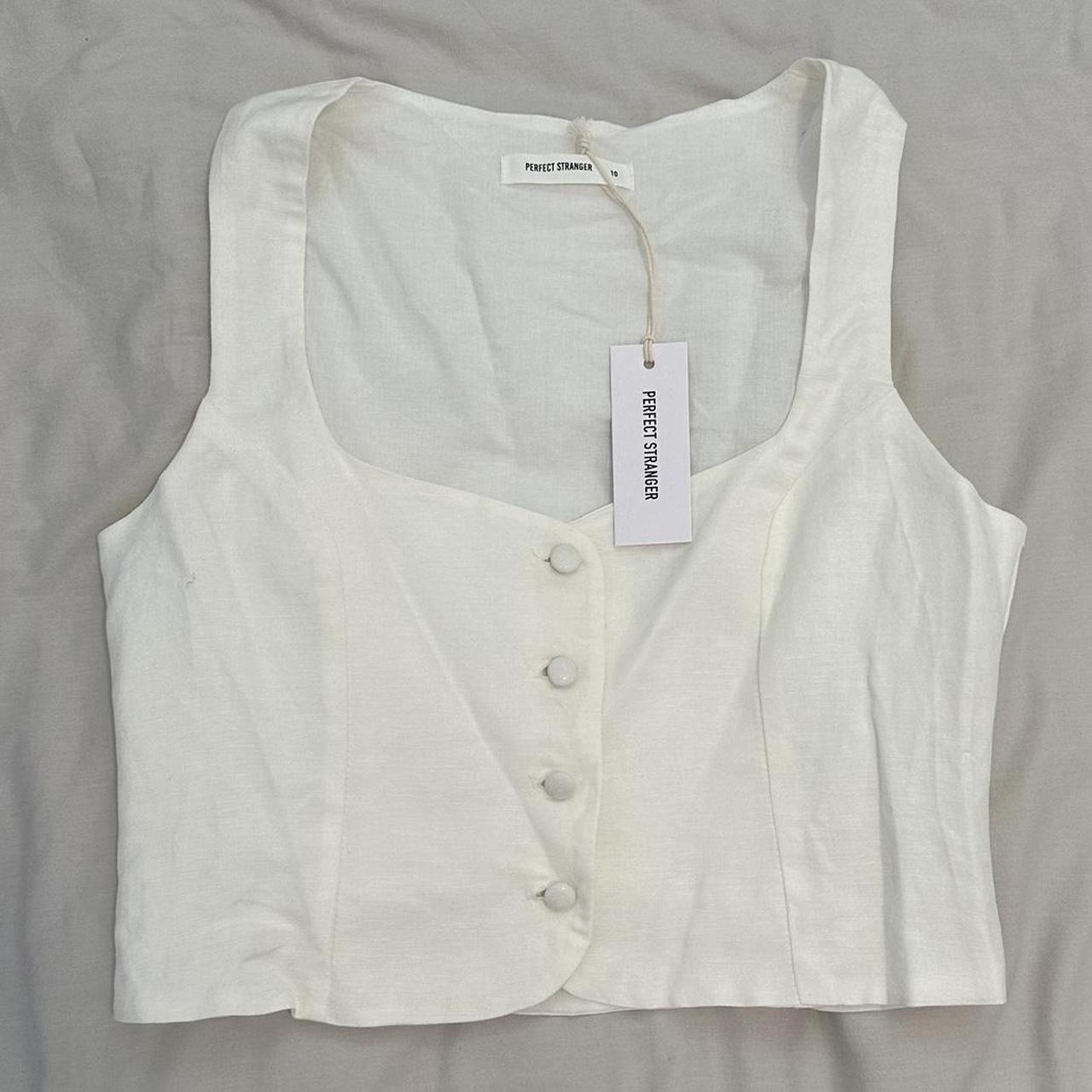 Brand new perfect stranger ‘Marcella’ linen vest in... - Depop