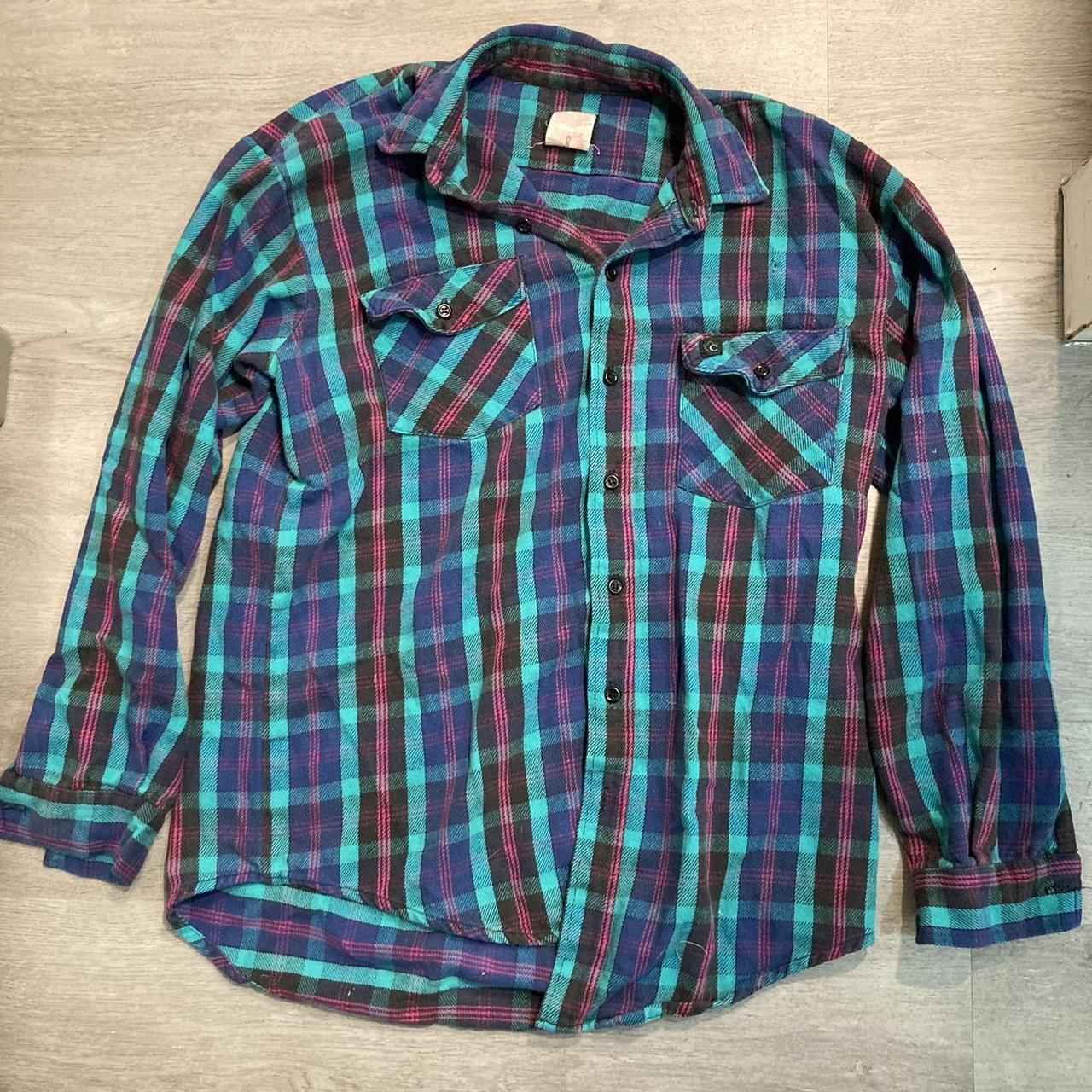 Vintage Codet Flannel Button Up Shirt Men’s Size... - Depop