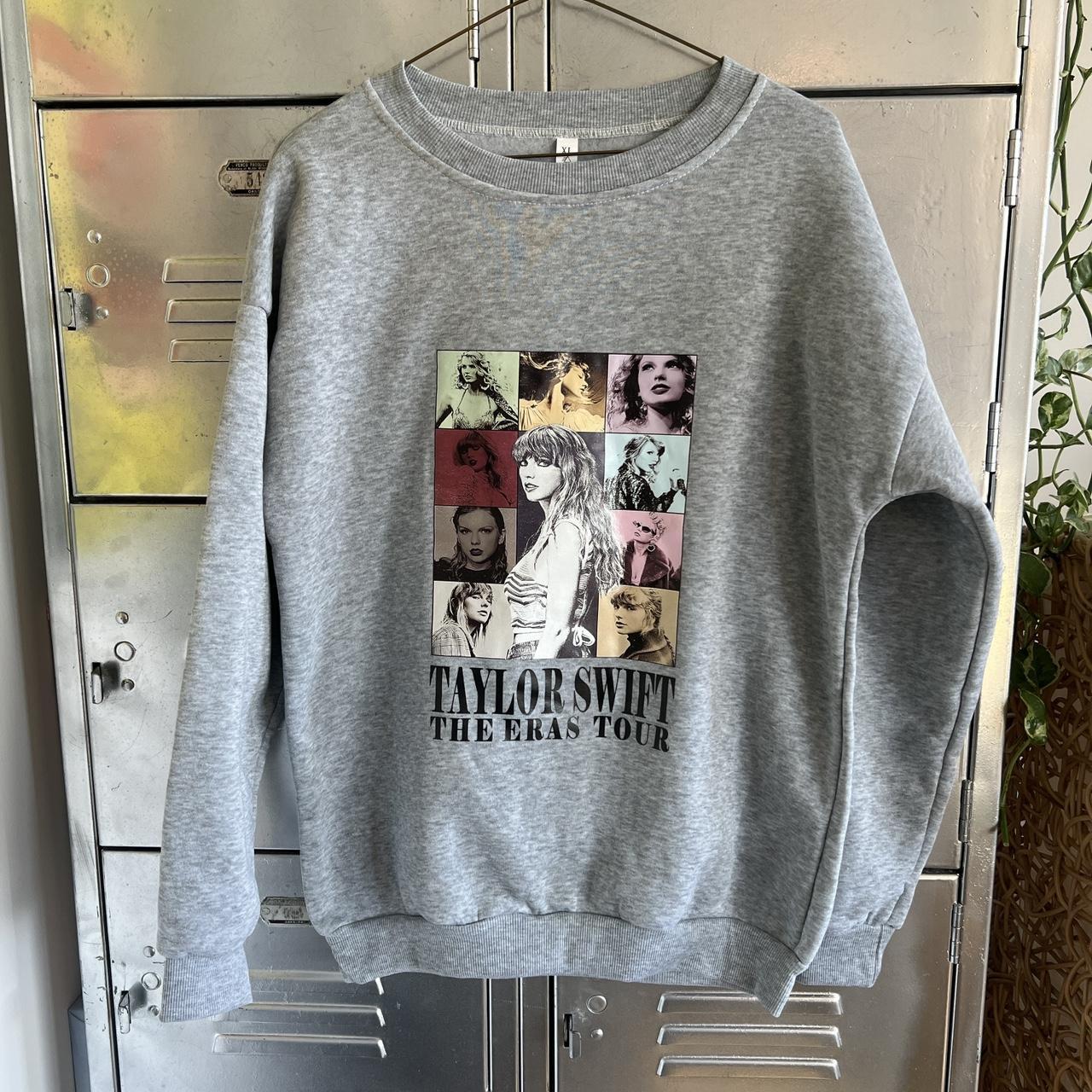 Taylor Swift TS Eras Tour Grey Crewneck Sweatshirt... - Depop