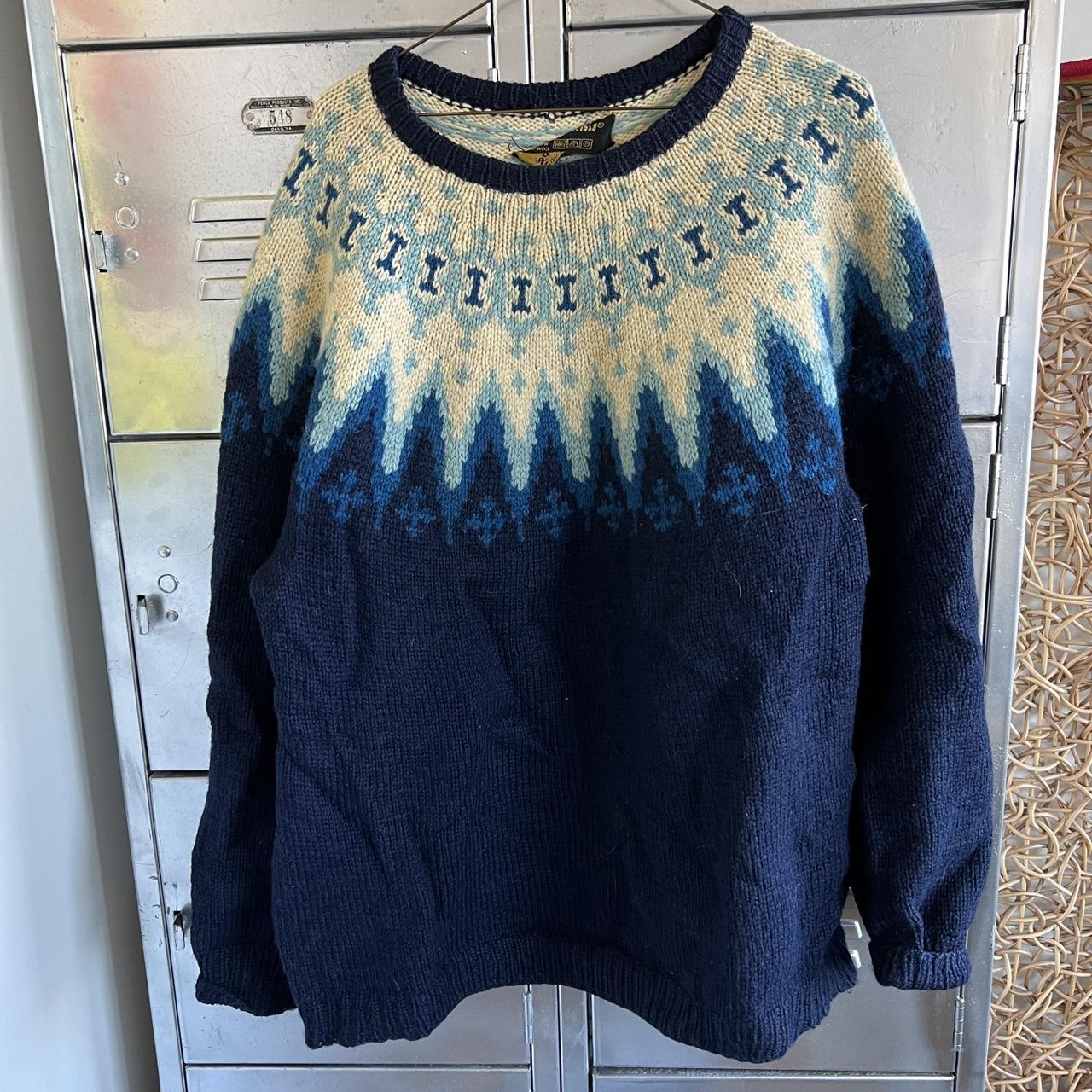 100% wool baggy sick a$$ Sweater knit vintage... - Depop