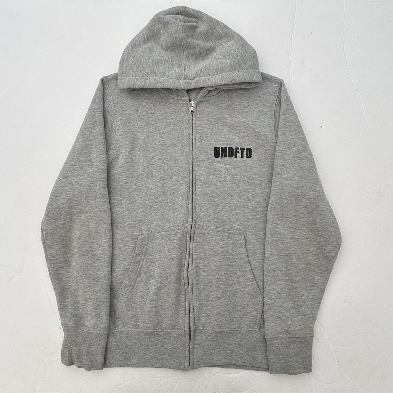 Undefeated Men's Grey and Black Hoodie | Depop