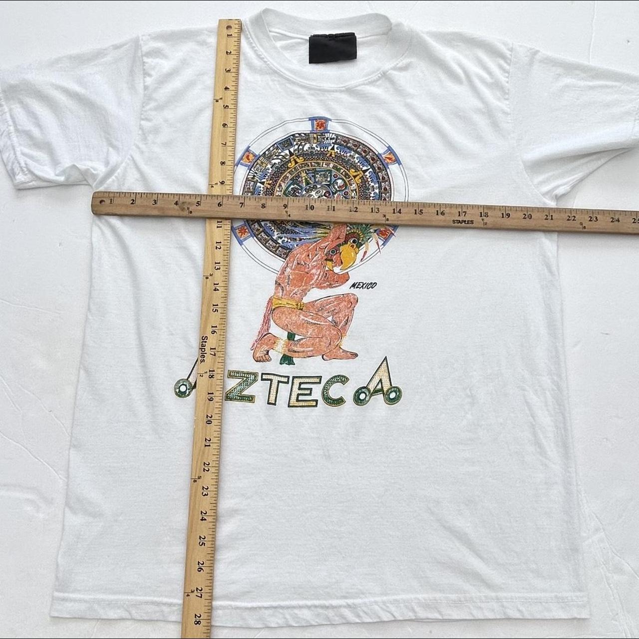 Vintage 90’s Aztec Azteca Mexico Graphic T Shirt Sun... - Depop