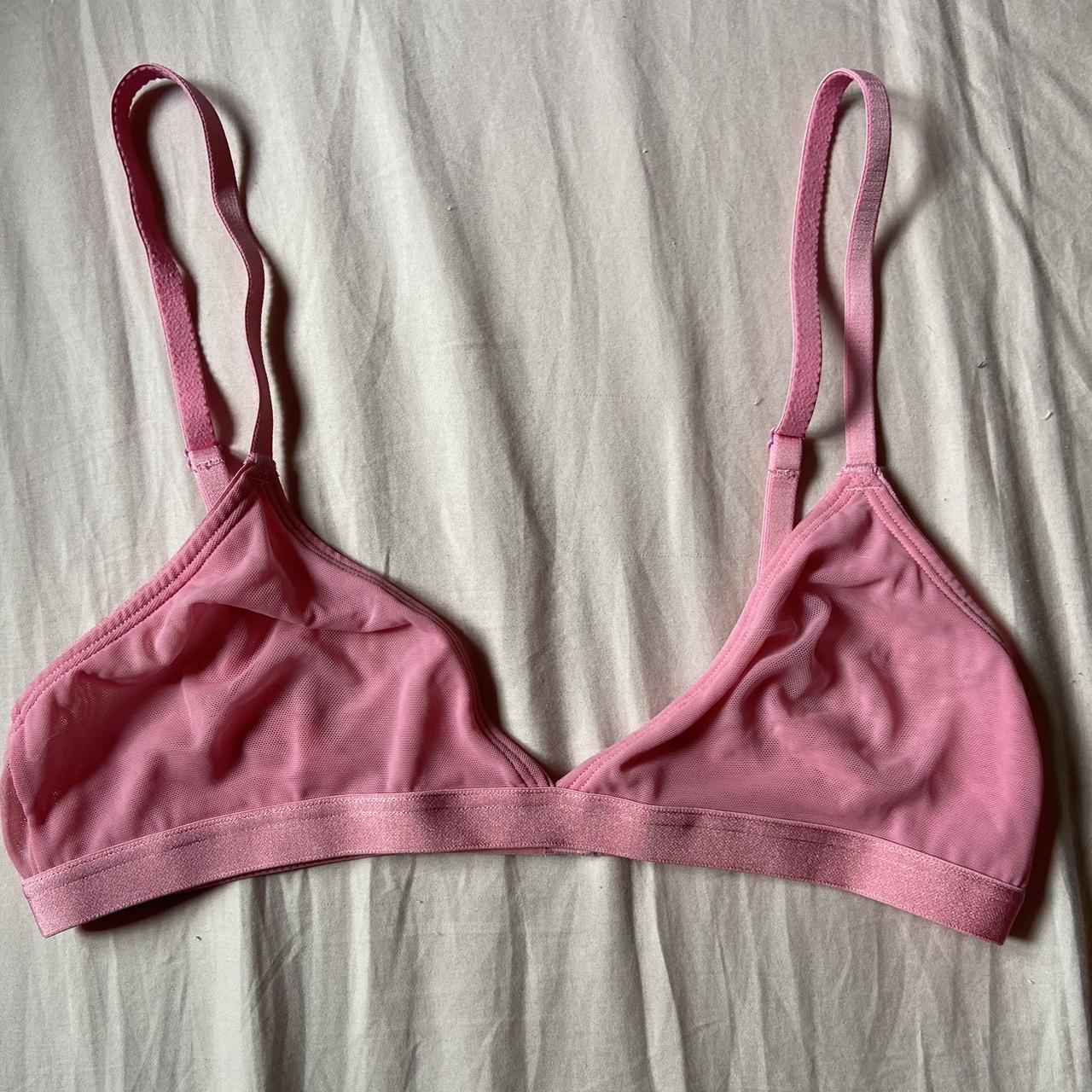 Parade silky mesh triangle bra in “bubblegum”.... - Depop