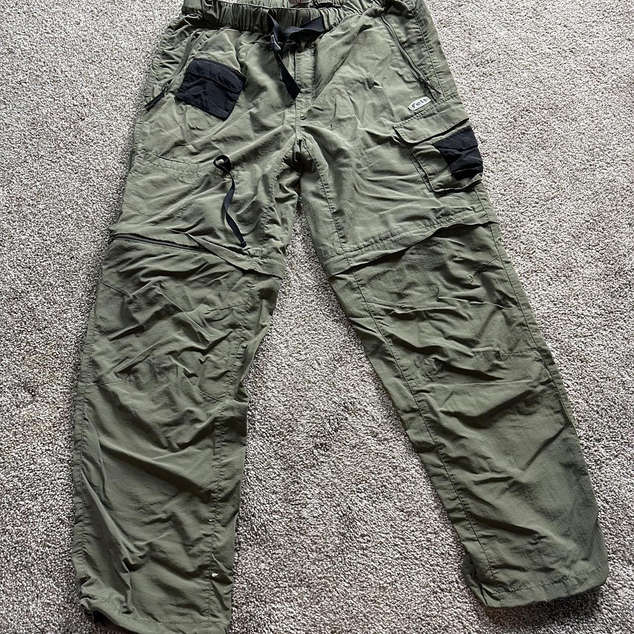 Felt Brand Green Cargo Pants w/ unzippable shorts... - Depop