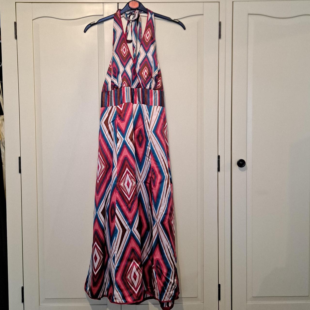 Monsoon Halter Neck Dress 100% silk outer and... - Depop