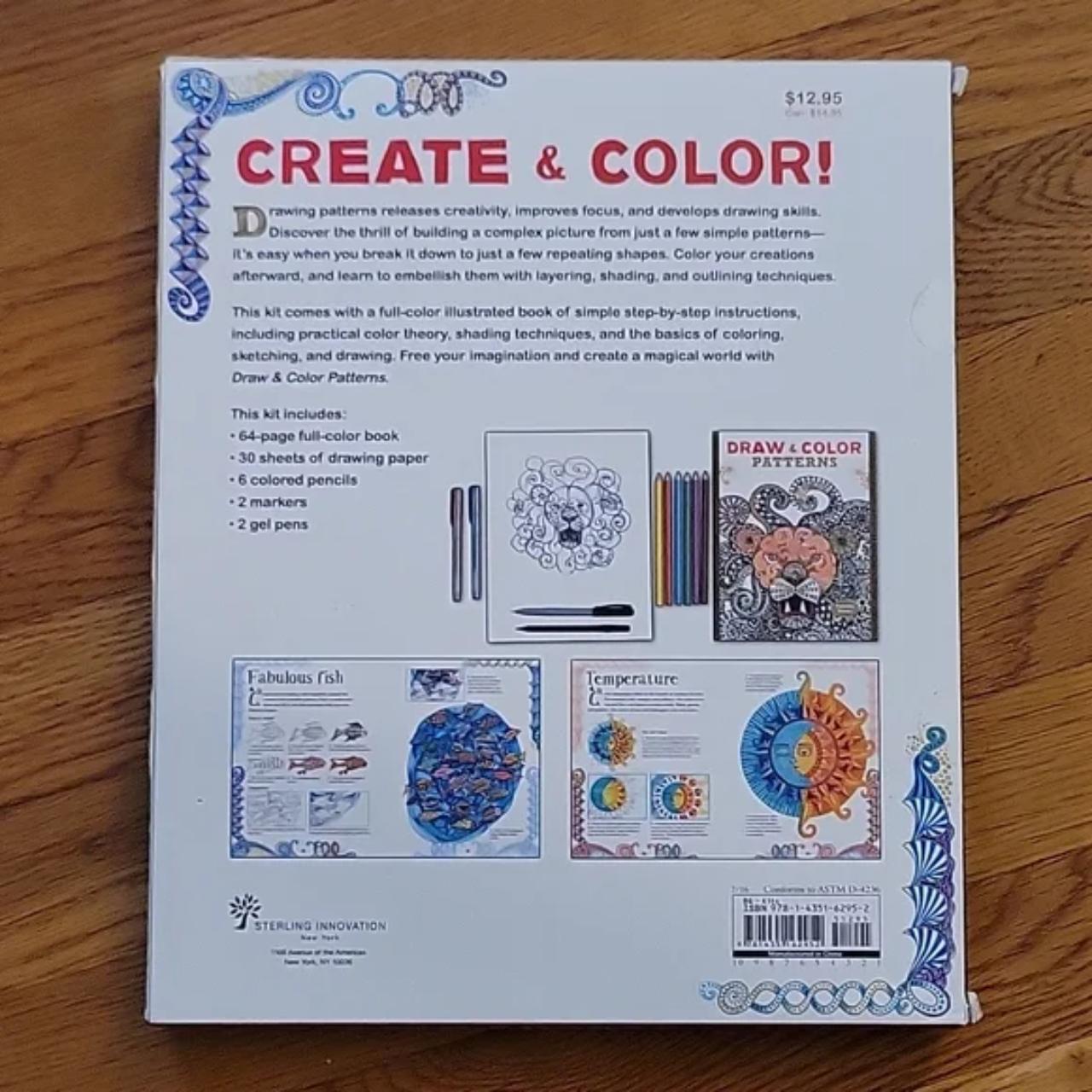 Draw & Color Patterns Book Kit. Sterling Innovation.... - Depop