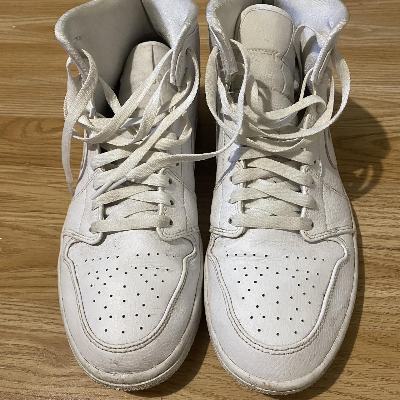 Nike high top Air Jordan’s - white Men’s size 9.5... - Depop