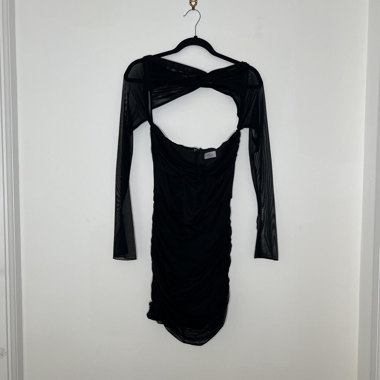 Long Sleeved Ruched Mini Dress In Black Oh Polly Depop