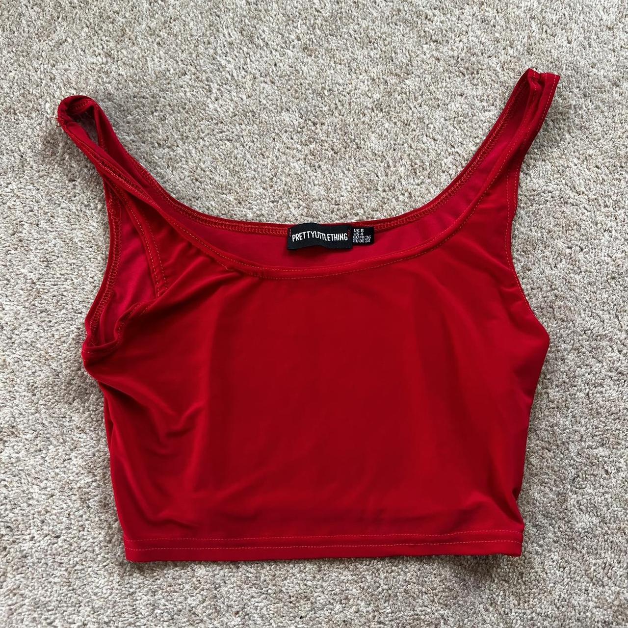 Red crop top Perfect condition - never worn - Depop