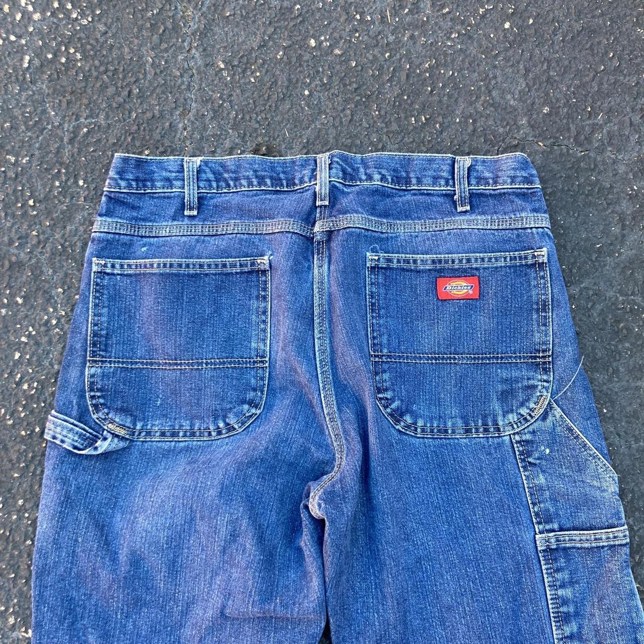 Vintage 1990s Red Tab Label Dickies Blue Carpenter... - Depop
