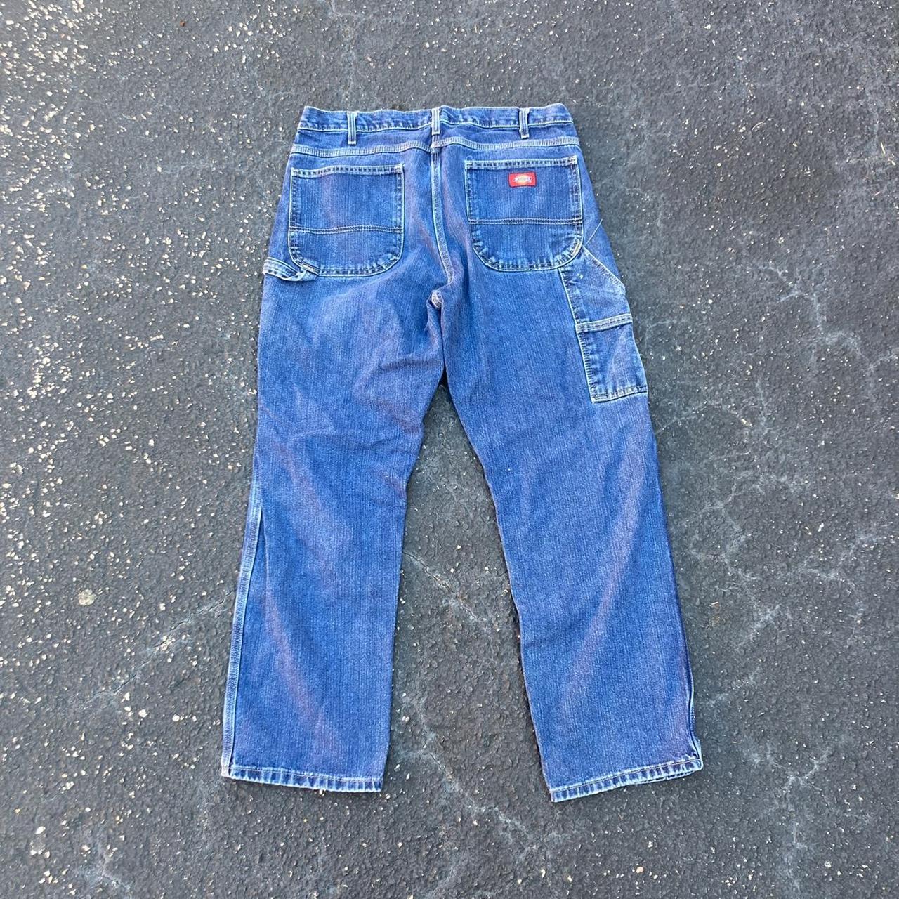 Vintage 1990s Red Tab Label Dickies Blue Carpenter... - Depop