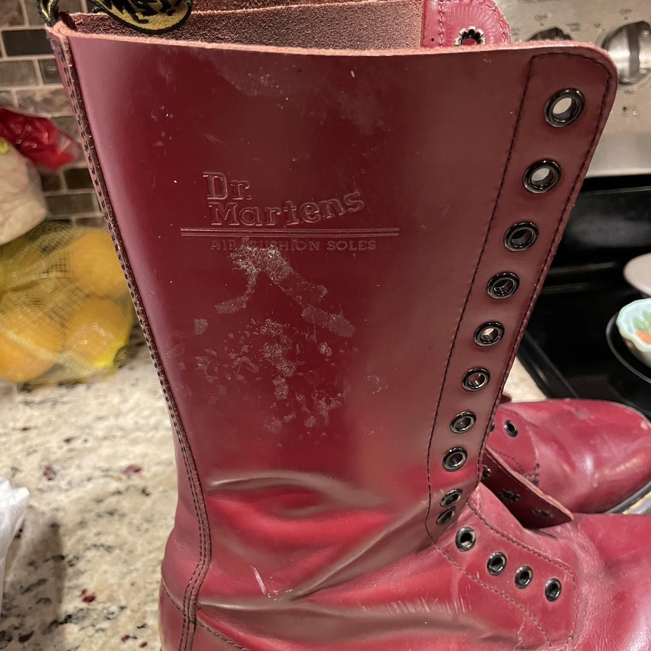 Cherry red Doc Marten boots (14 eyelets)... - Depop