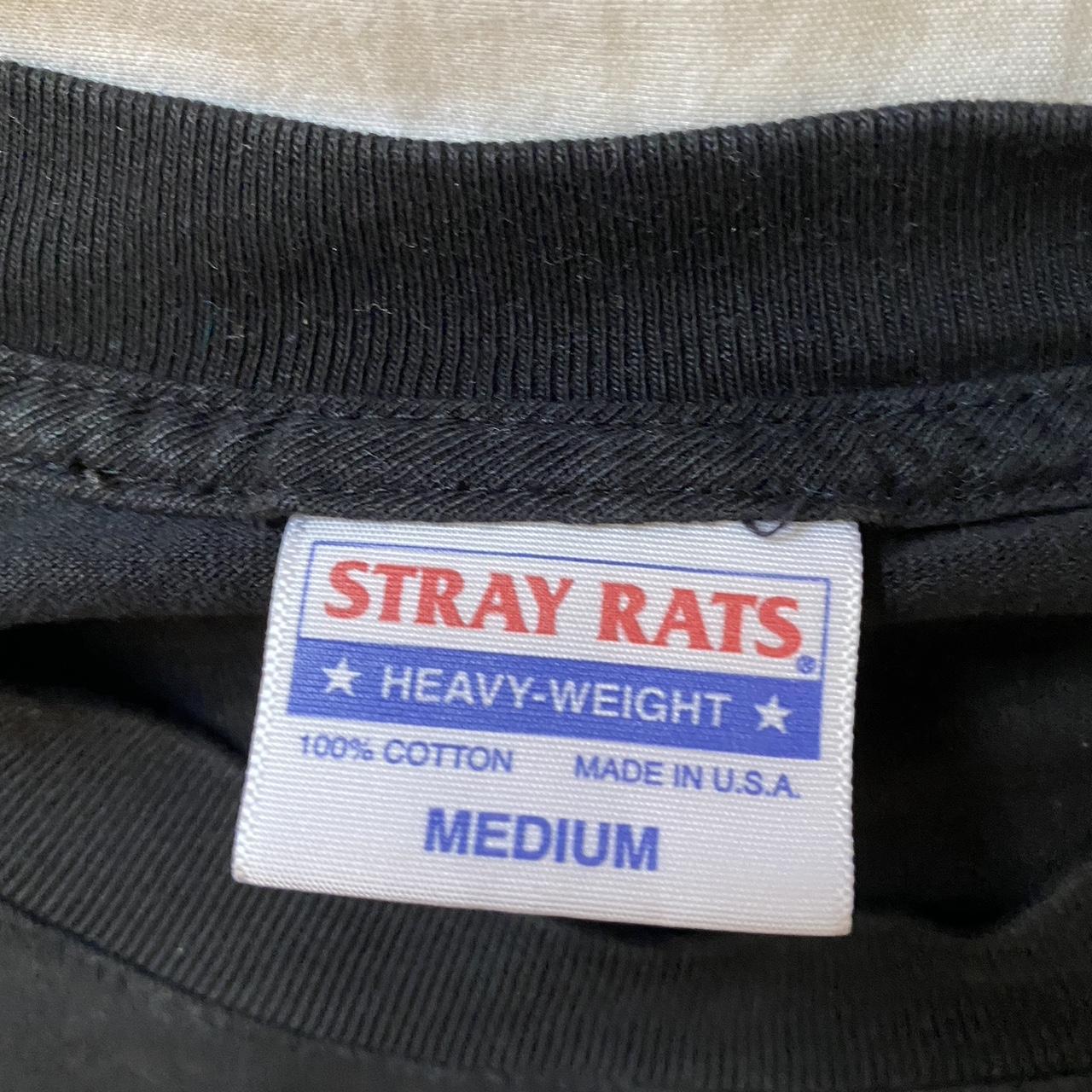 Stray Rats Men's Black and Cream T-shirt | Depop